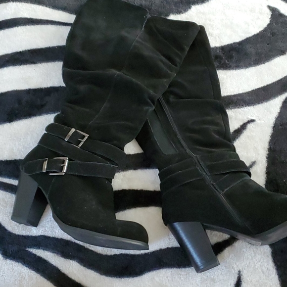 torrid | Shoes | Torrid Black Buckle Slouch Boot Size Worn Once | Poshmark